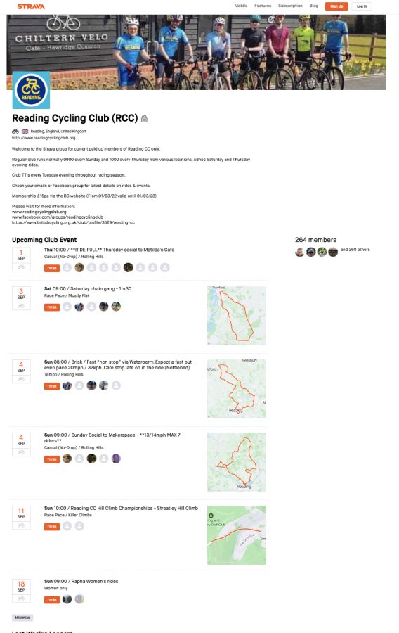 Strava Booking Guide - Reading Cycling Club